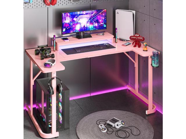 Click here for Bestier 59 inch Gaming Desk U-Shaped with LED Ligh... prices