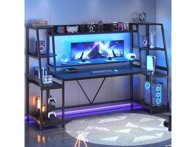 Click here for SEDETA Gaming Desk 78.8 with LED Lights  Hutch and... prices