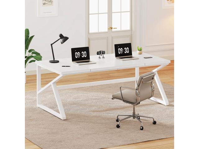 Click here for IBF Large White Desk  Wooden and Metal 70 Inch Com... prices