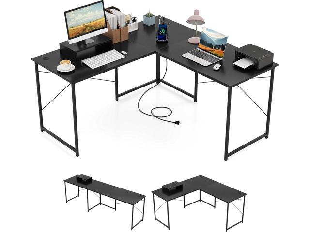 Click here for Tangkula L-Shaped Computer Desk with Power Outlets... prices