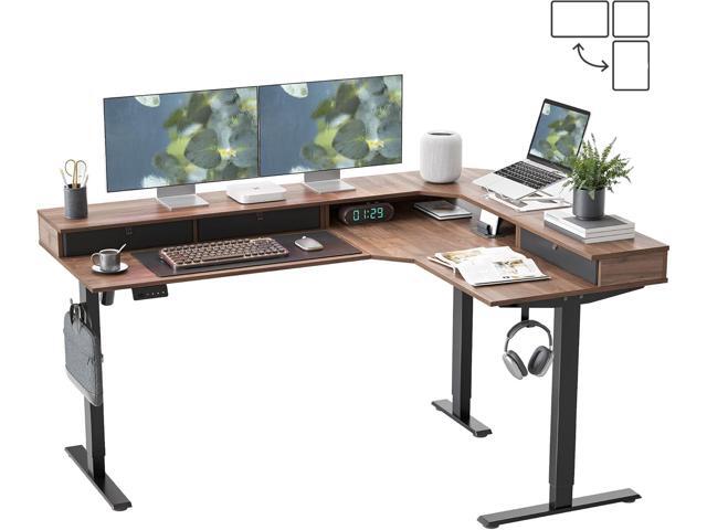 Click here for FEZIBO L Shaped Electric Standing Desk  63x48 inch... prices