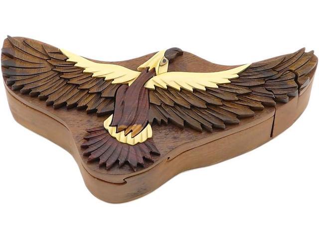 Click here for Hawk - All Natural Wood Intarsia Puzzle Box - Hand... prices
