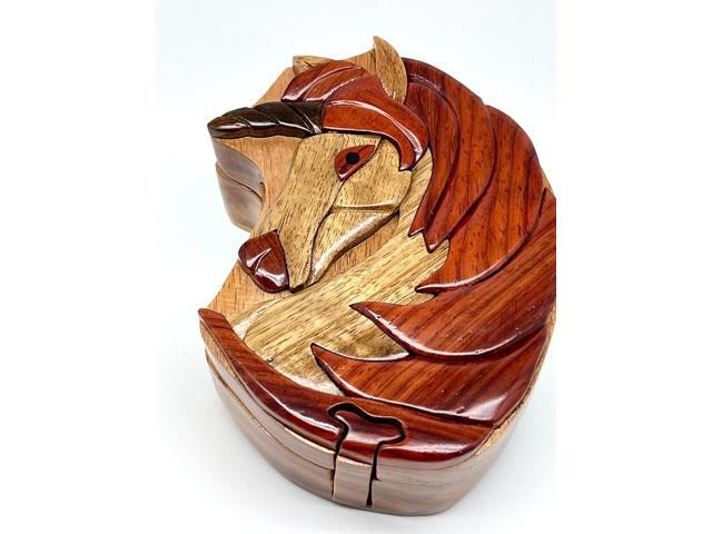 Click here for Unicorn - All Natural Wood Intarsia Puzzle Box - H... prices