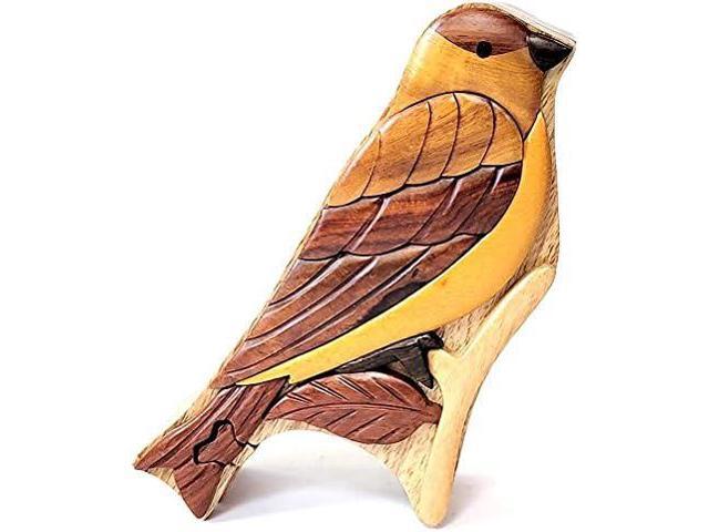 Click here for Goldfinch Bird  Handmade Wooden Puzzle Box with Se... prices