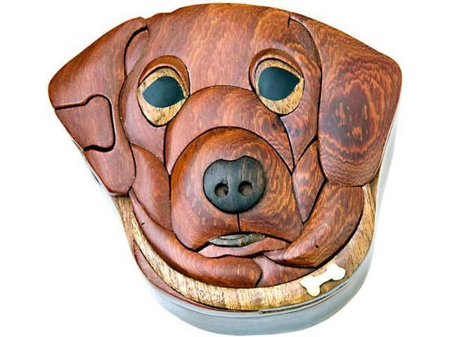 Click here for Dog  Handmade Wooden Puzzle Box with Secret Compar... prices