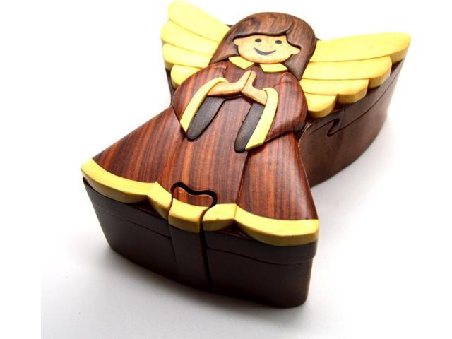 Click here for Angel Wooden Puzzle Box - Handcrafted with Secret... prices