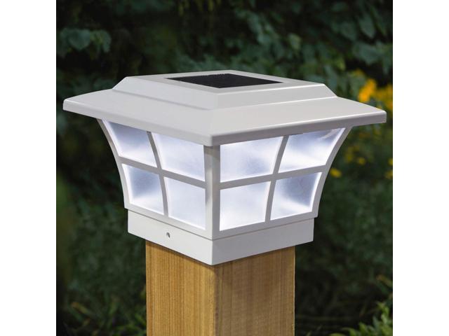 Click here for Classy Caps 4X4 White PVC Prestige Solar Post Cap... prices