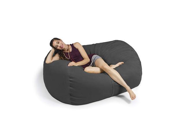 Click here for Jaxx 5.5 Foot Lounger Bean Bag Loveseat  Charcoal prices