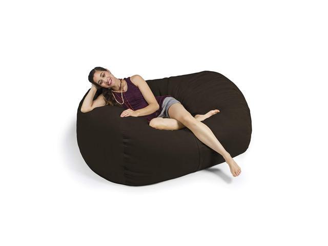 Click here for Jaxx 5.5 Foot Lounger Bean Bag Loveseat  Chocolate prices