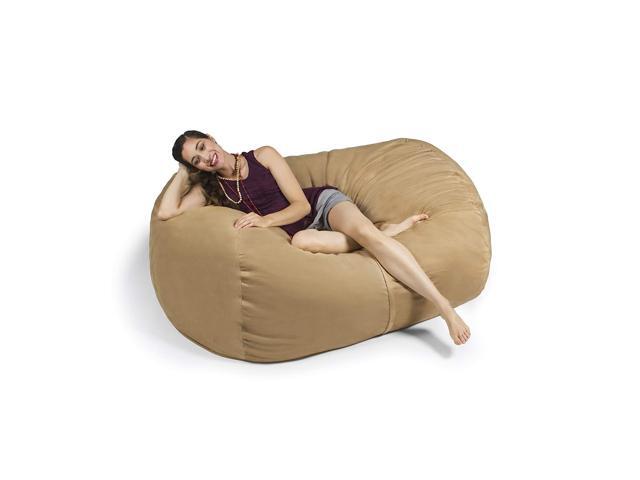Click here for Jaxx 5.5 Foot Lounger Bean Bag Loveseat  Camel prices