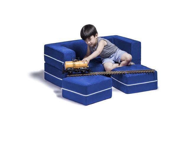 Click here for Jaxx Zipline Modular Kids Loveseat & Ottomans  Blu... prices