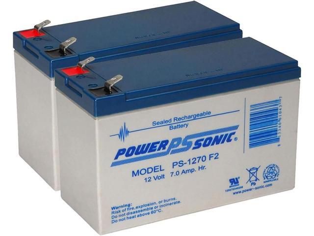 Power-Sonic PS-1270F2 12V 7Ah F2 AGM Rechargeable Battery - 2 Pack