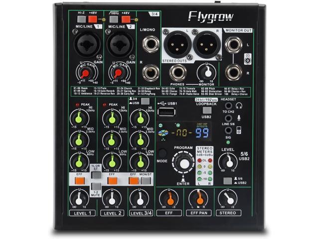 Click here for Flygrow 6 Channel Audio Mixer DJ Mixer Sound Board... prices