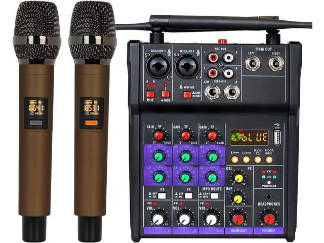 Click here for Audio Mixer 4 Channel DJ Mixer with Dual Wireless... prices