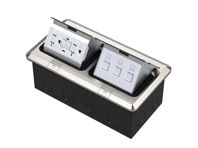 Click here for KYHSHJ Dual Pop-Up Floor Electrical Outlet Box Kit... prices