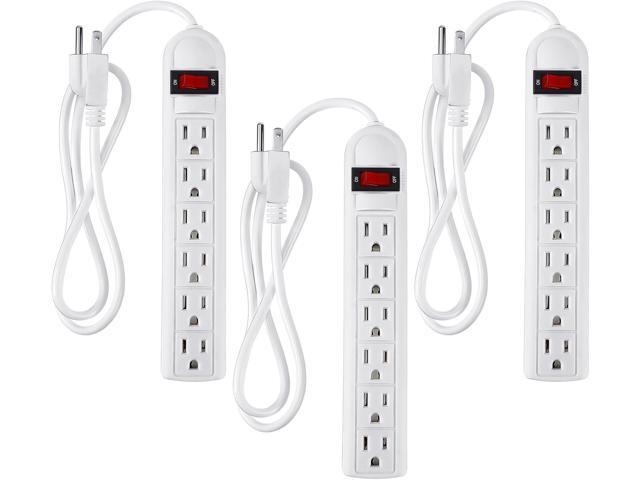 Click here for 3 Pack 6 Outlet Power Strip Surge Protector 4 ft F... prices