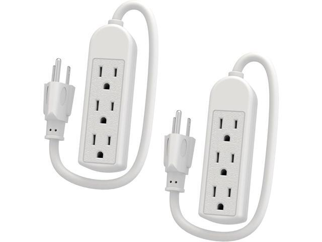 Click here for 2-Pack Power Strip 3 Prong Outlet - Slim White 3 G... prices