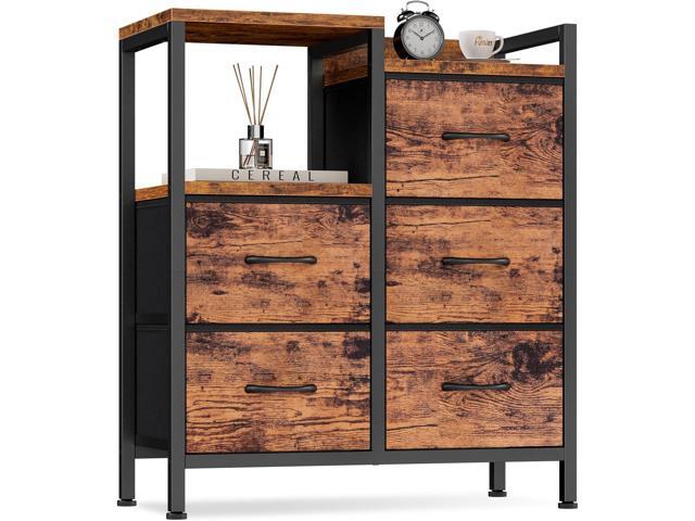 Click here for Furnulem 5 Drawer Rustic Brown Dressers for Bedroo... prices