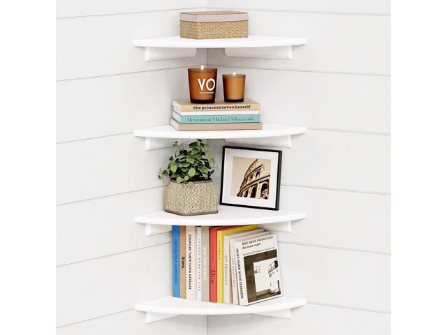 Click here for Forbena Corner White Floating Book Shelves for Wal... prices