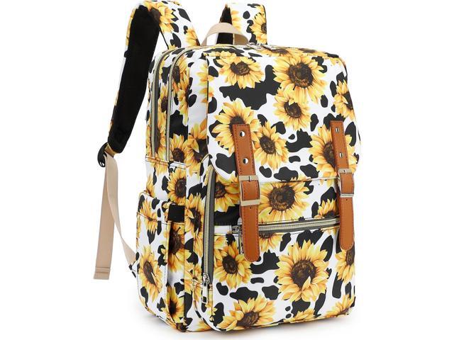 Click here for Cow Print Sunflower Laptop Backpack for Women Girl... prices