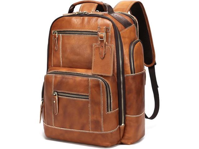 Click here for LANNSYNE Vintage Genuine Leather Backpack for Men... prices