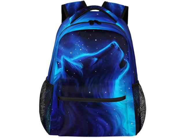 Click here for Wolf Backpacks for Boys Girls  Blue Galaxy Cool Wo... prices