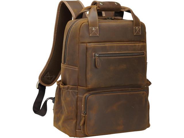 Click here for TIDING Mens Vintage Genuine Leather Backpack 17 In... prices