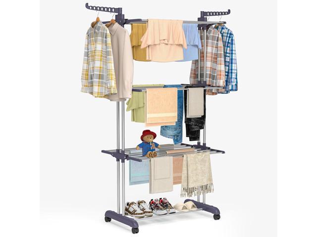 Click here for Bigzzia Clothes Drying Rack Folding Clothes Rail 4... prices