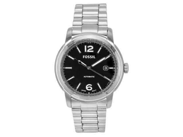Click here for Fossil Heritage Stainless Steel Black Dial Date Au... prices