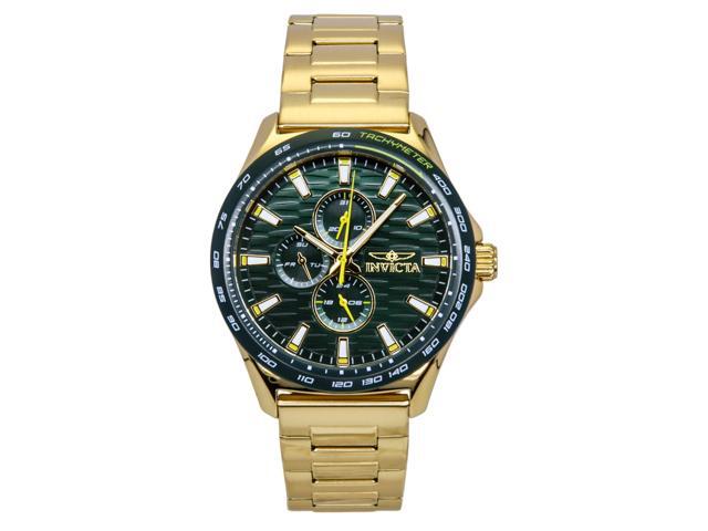 Click here for Invicta Racing Gold Tone Stainless Steel Green Dia... prices