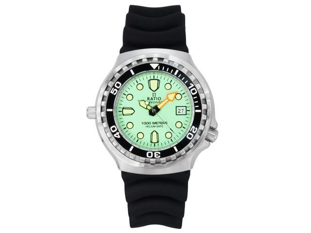 Click here for Ratio FreeDiver 1000M Quartz Green Dial Divers Men... prices