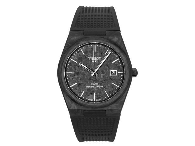 Click here for Tissot PRX Carbon Synthetic Strap Black Dial Autom... prices