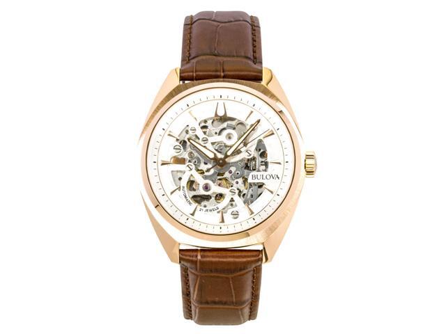 Click here for Bulova Surveyor Leather Strap Silver Skeleton Dial... prices