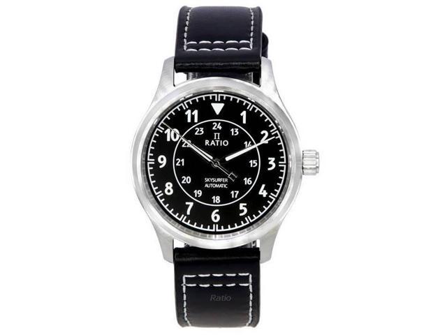 Click here for Ratio Skysurfer Pilot Black Sunray Dial Leather Au... prices