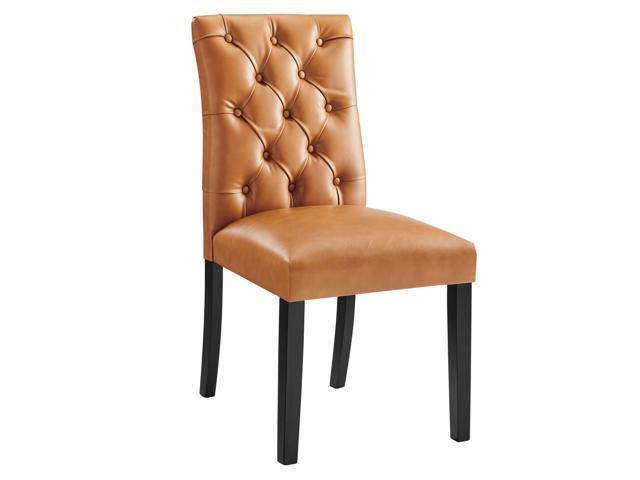 Click here for Duchess Button Tufted Vegan Leather Dining Chair b... prices