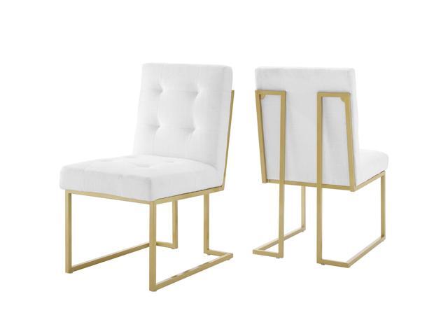 Click here for Privy Gold Stainless Steel Upholstered Fabric Dini... prices