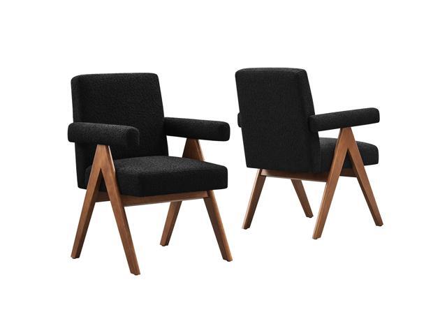 Click here for Lyra Boucle Fabric Dining Room Chair Set of 2 by M... prices