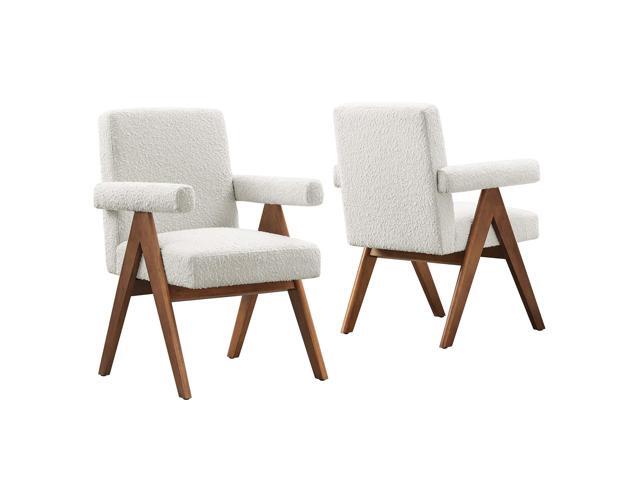 Click here for Lyra Boucle Fabric Dining Room Chair Set of 2 by M... prices