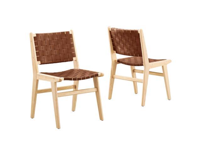 Click here for Saoirse Leather Wood Dining Side Chair Set of 2 by... prices