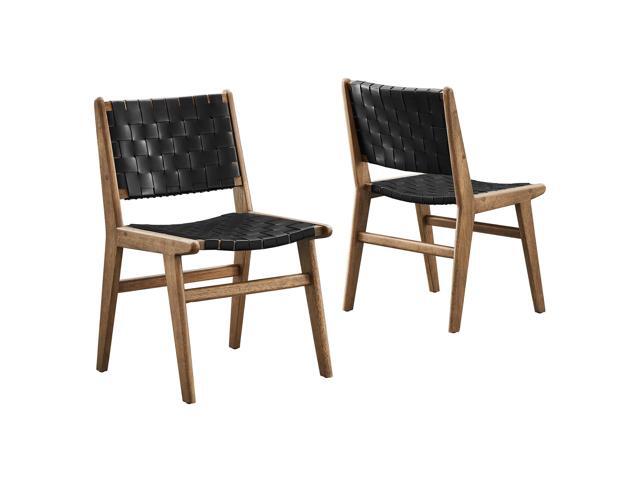 Click here for Saoirse Leather Wood Dining Side Chair Set of 2 by... prices