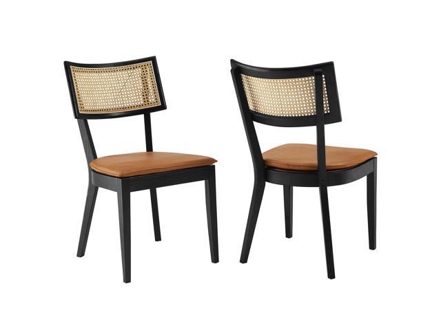 Click here for Caledonia Vegan Leather Upholstered Wood Dining Ch... prices