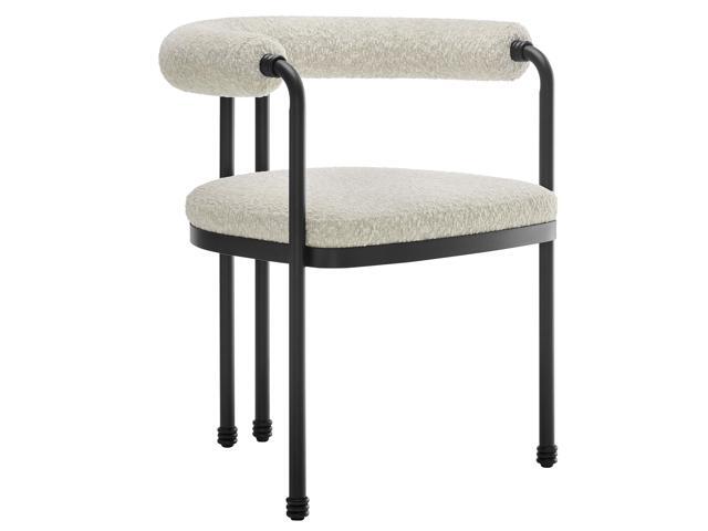 Click here for Turin Curved Back Boucle and Metal Dining Accent C... prices