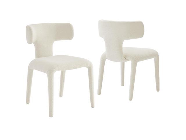 Click here for Stellan Curved Back Boucle Upholstered Dining Chai... prices