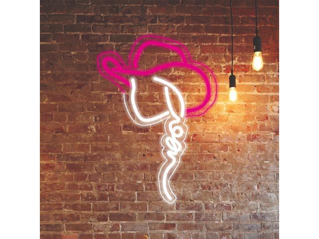 Click here for Cowgirl Hat LED Neon Sign Super Bright Acrylic Dim... prices