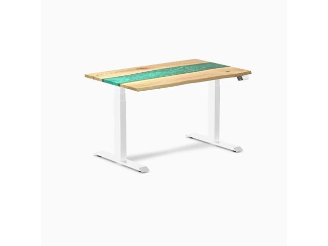 Click here for Desky Dual Resin Hardwood Sit Stand Desk - White A... prices