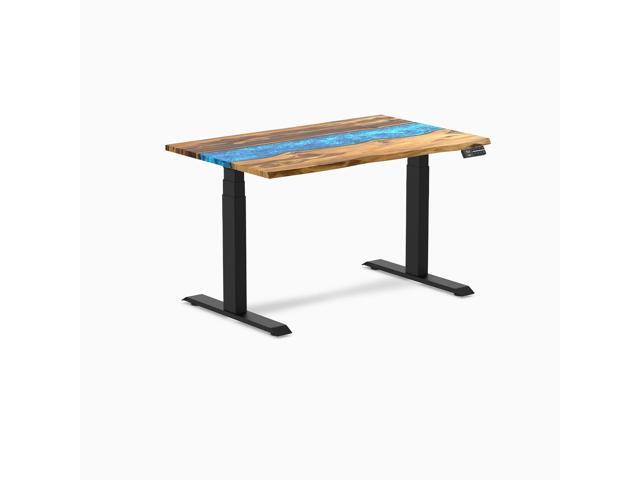 Click here for Desky Dual Resin Hardwood Sit Stand Desk - Teak Bl... prices