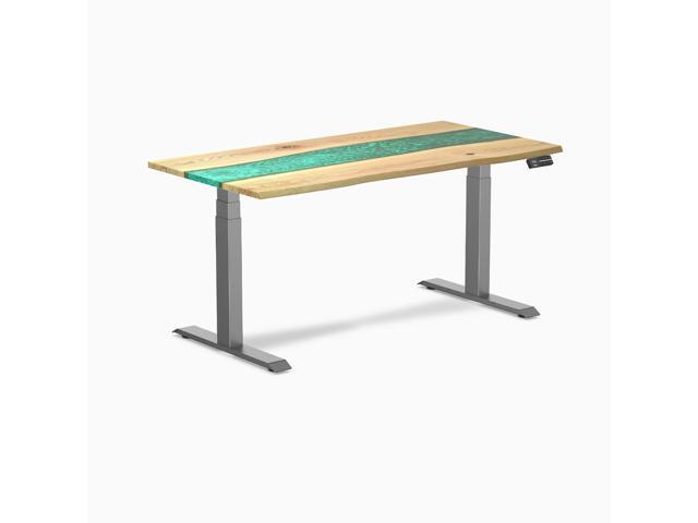 Click here for Desky Dual Resin Hardwood Sit Stand Desk - White A... prices