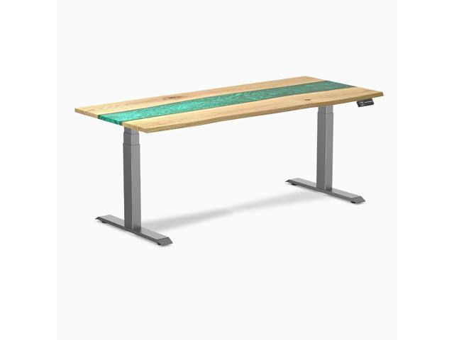 Click here for Desky Dual Resin Hardwood Sit Stand Desk - White A... prices