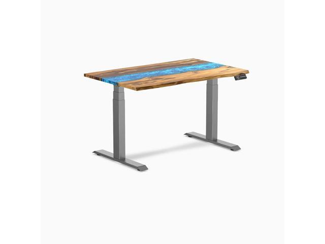 Click here for Desky Dual Resin Hardwood Sit Stand Desk - Teak Bl... prices