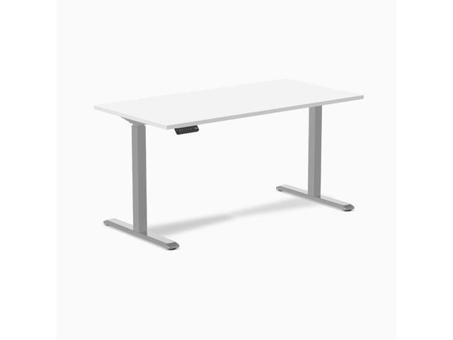 Click here for Desky Single Sit Stand Desk - White / 59x29.5 / Gr... prices